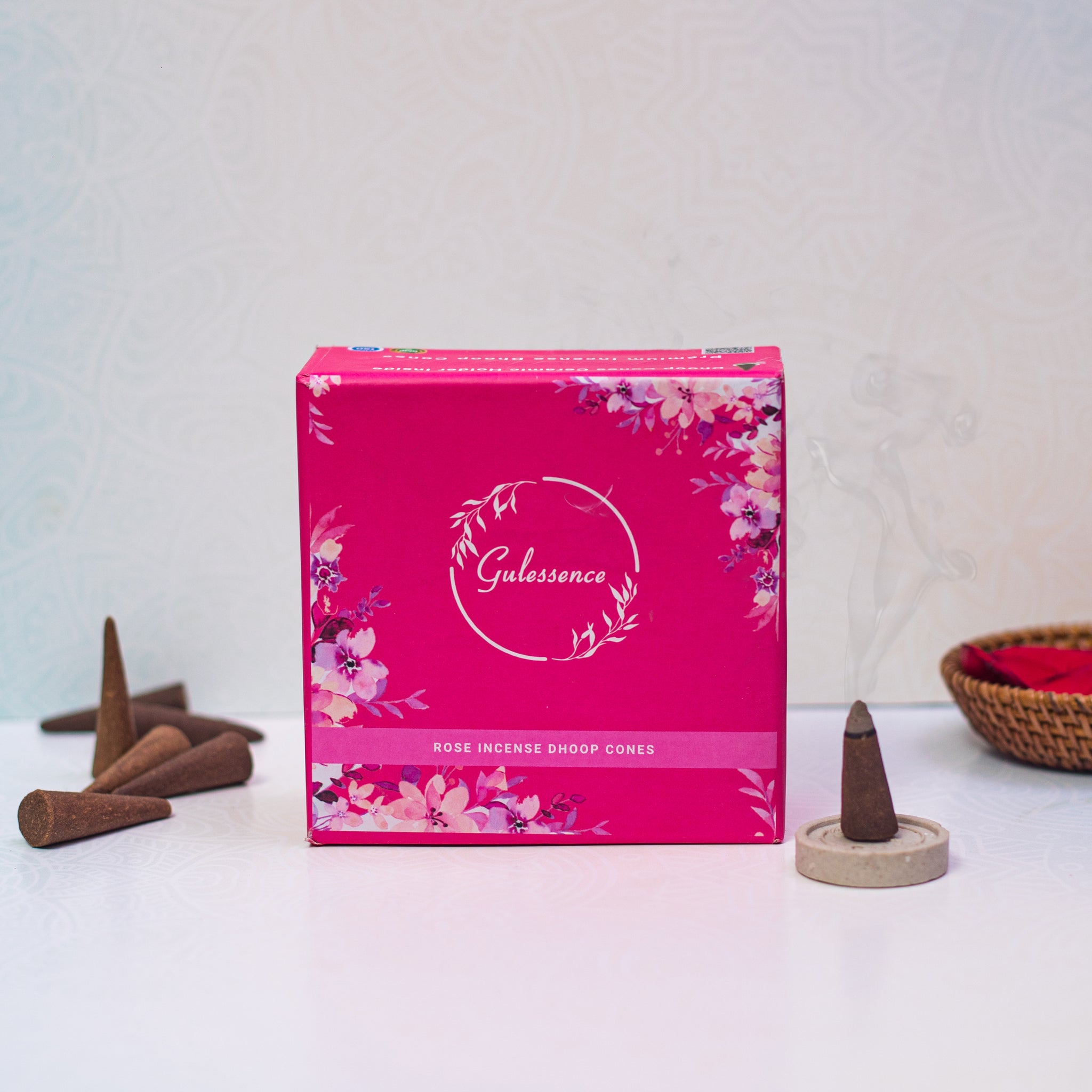 Rose Dhoop Cones | Made from Temple Flower | Gulessence