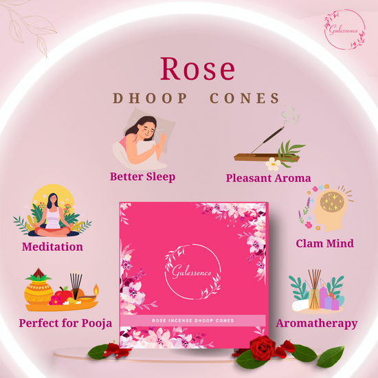 Rose Dhoop Cones Made From Temple Flower Gulessence
